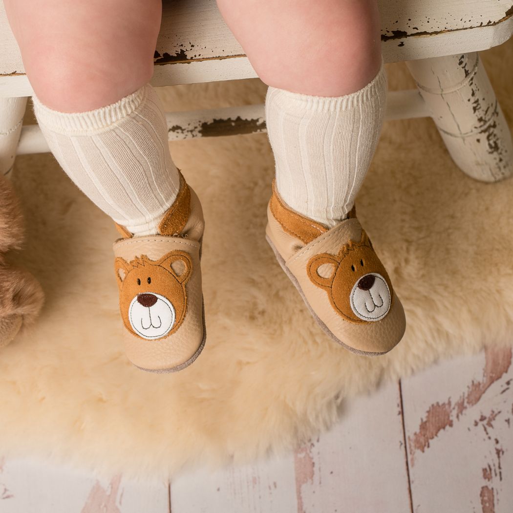 Teddy Cream | Woodland Baby Shoes | Inch Blue