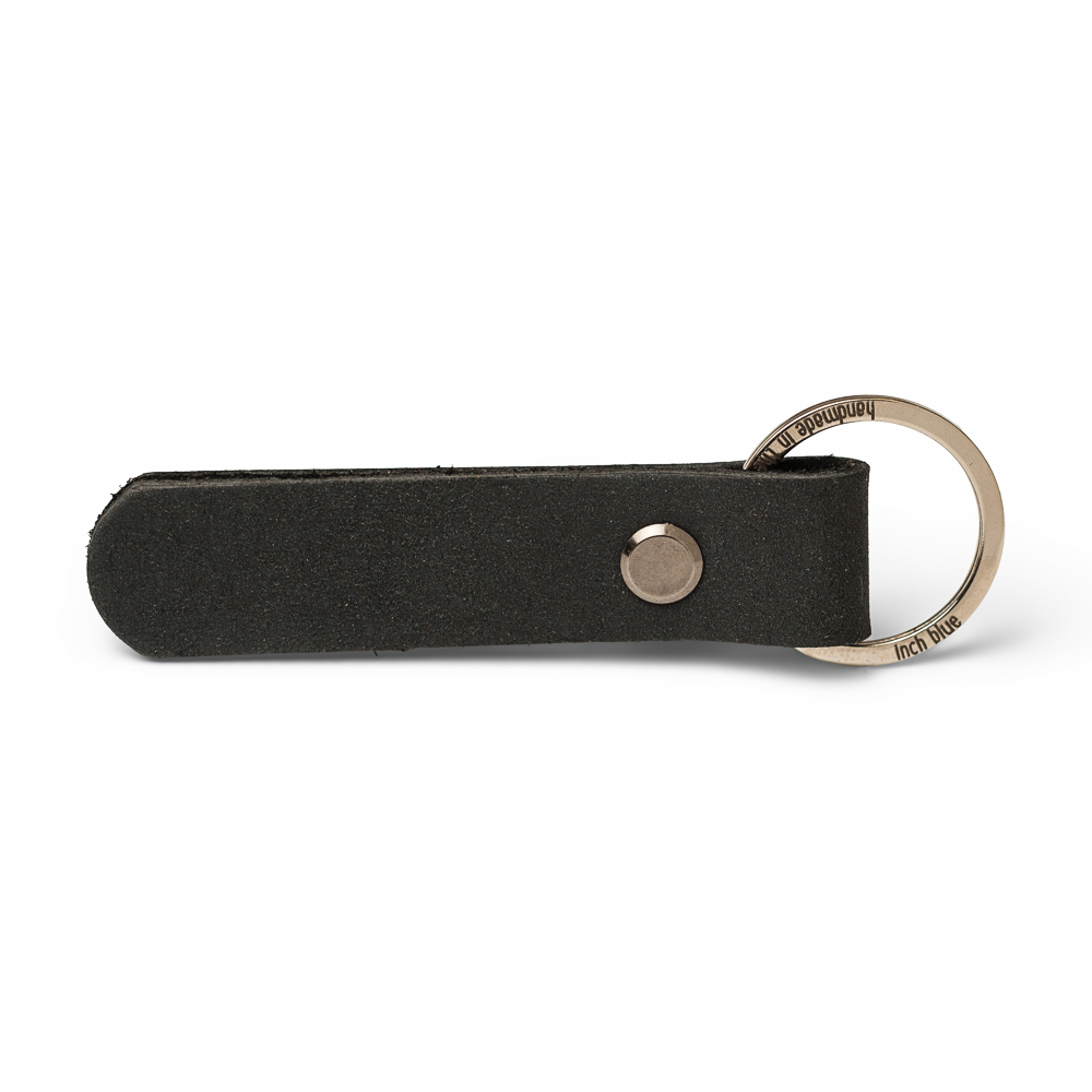 Black Keyring | Leather Black Keyring | Inch Blue