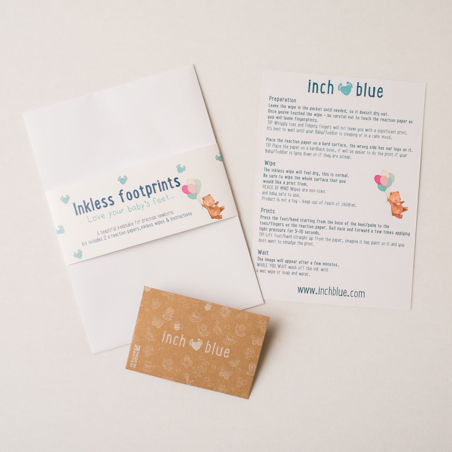 Baby Footprint Kit | Inkless Footprints | Keepsake | Baby Gift | Inch Blue