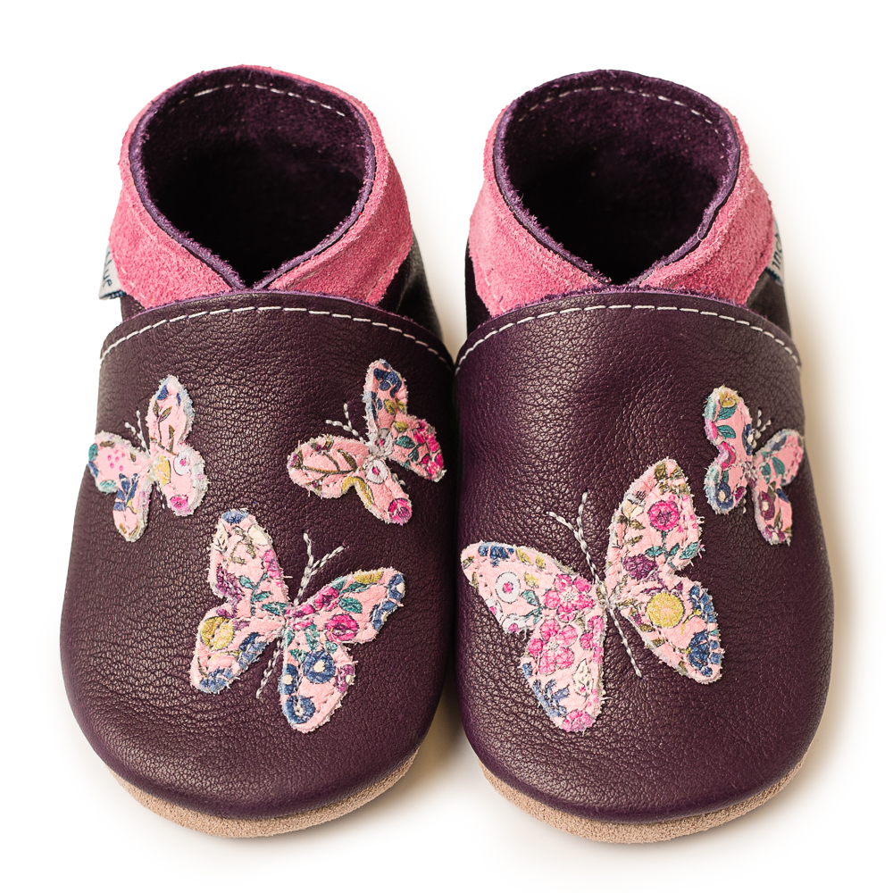 Kaleidoscope Violet | Baby Girl Butterfly Shoes | Inch Blue
