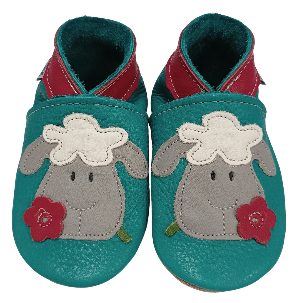 Sheep Cyan | Farm Animal Baby Shoes | Inch Blue