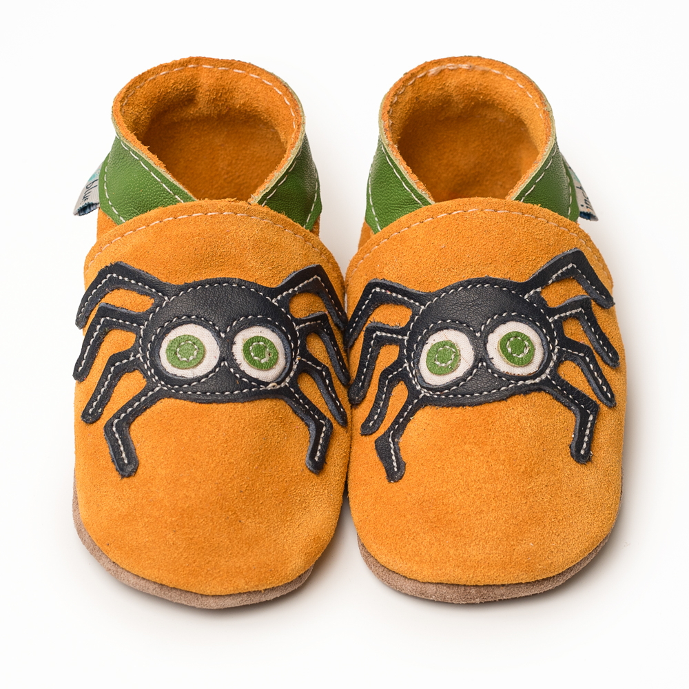 Spider Tangerine Suede | Baby Spider Shoes | Inch Blue