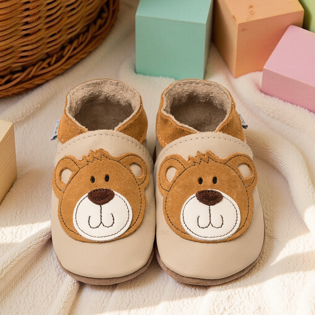 Teddy Cream | Woodland Baby Shoes | Inch Blue